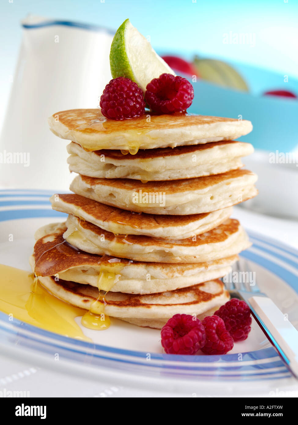 A stack of American pancakes for breakfast Stock Photo - Alamy