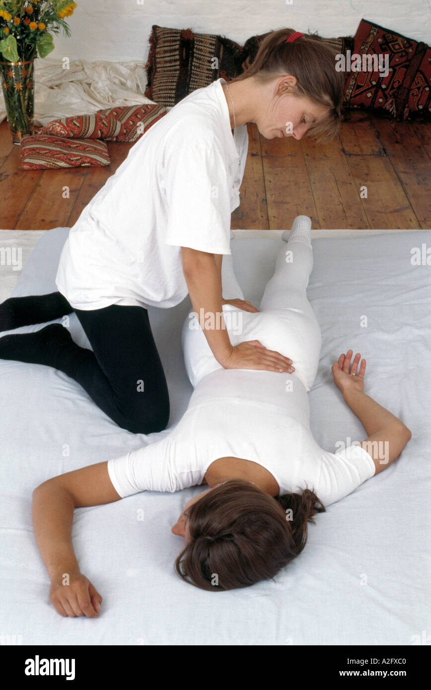 Shiatsu Prone position Lumbar spine Stock Photo - Alamy