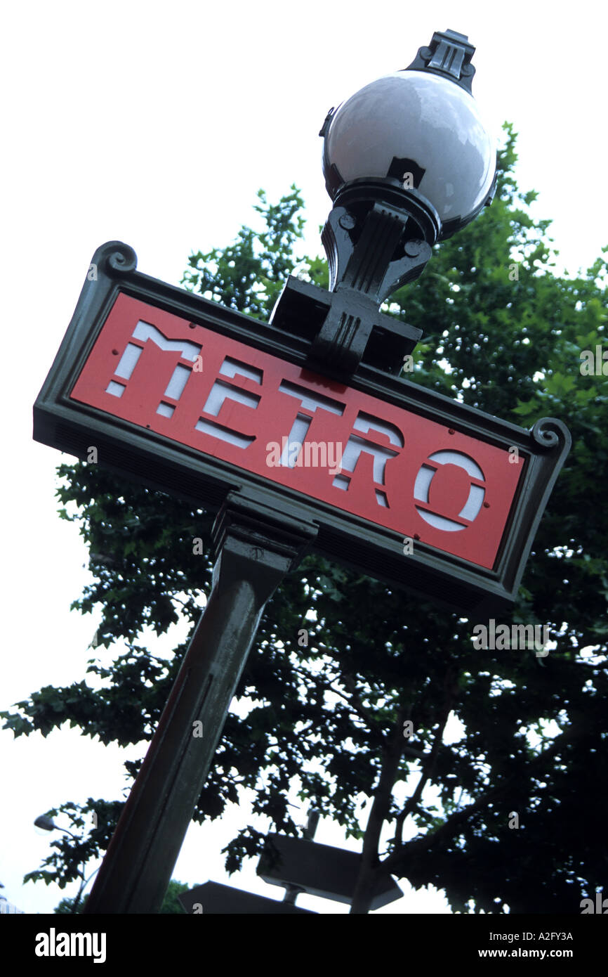 Old style metro sign hi-res stock photography and images - Alamy