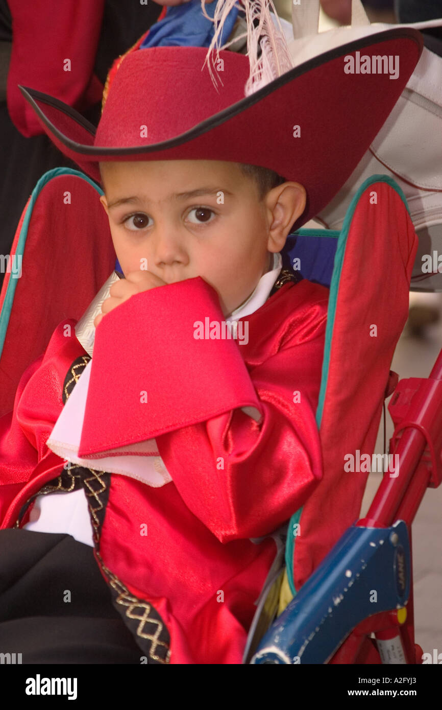 Spain,Tenerife, Canary Islands, costume, young boy in carnival costume ...