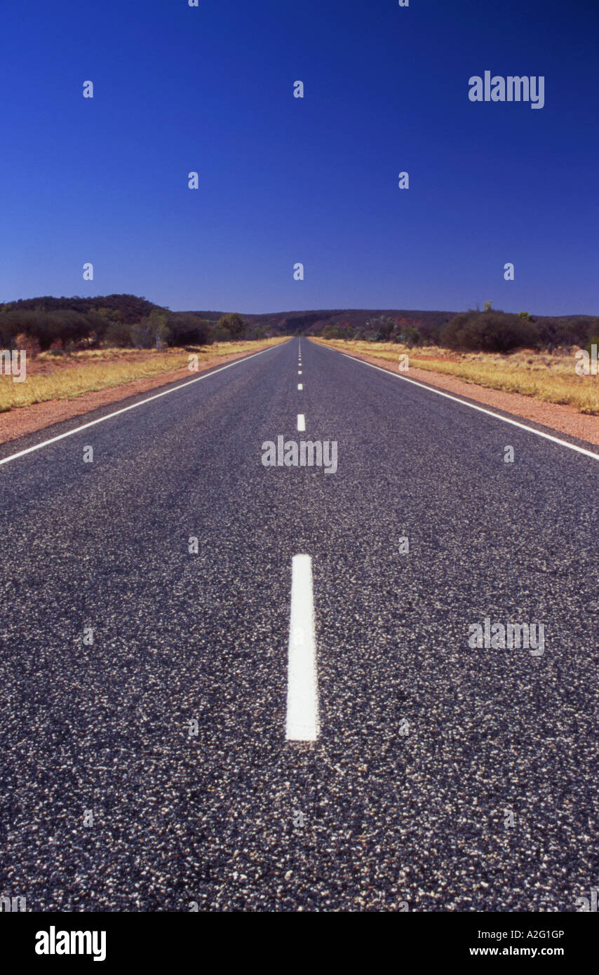 The Stuart Highway near Alice Springs Northern Territory Australia ...