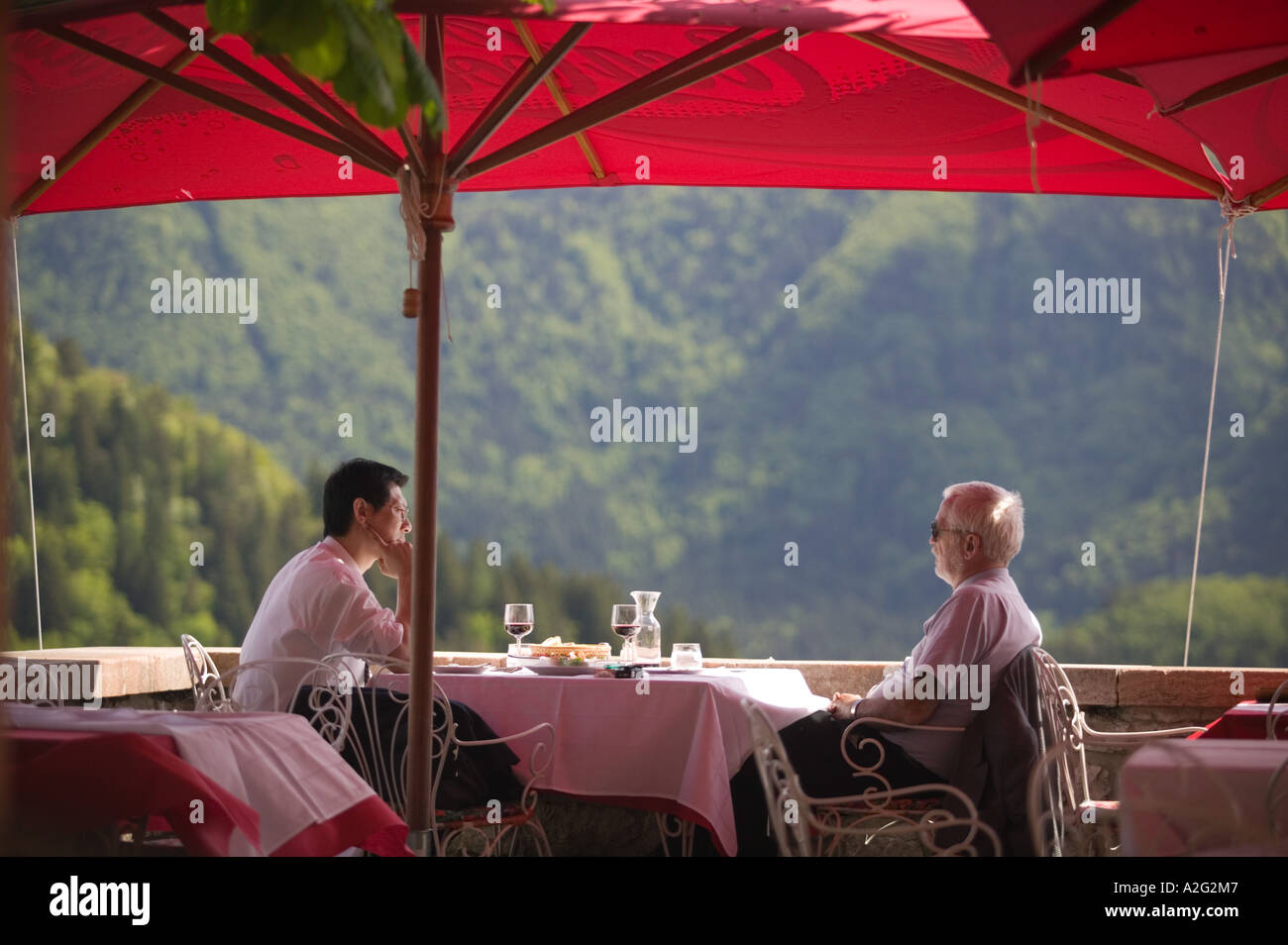 SLOVENIA, GORENJSKA, Bled: Bled Castle Cafe Stock Photo - Alamy
