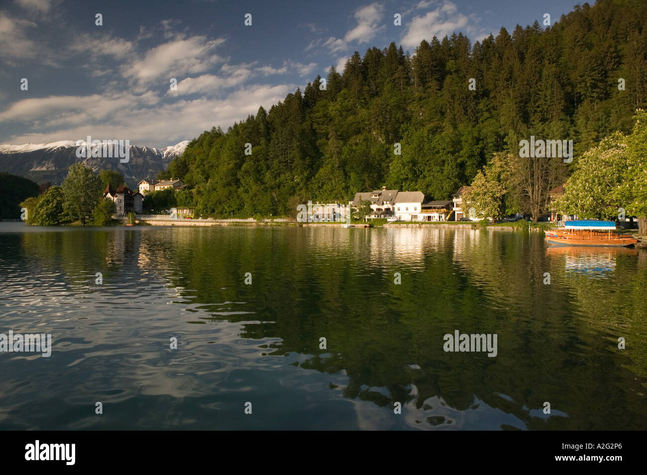 SLOVENIA, GORENJSKA, Bled: Lake Bled View from Mlino Village Stock ...
