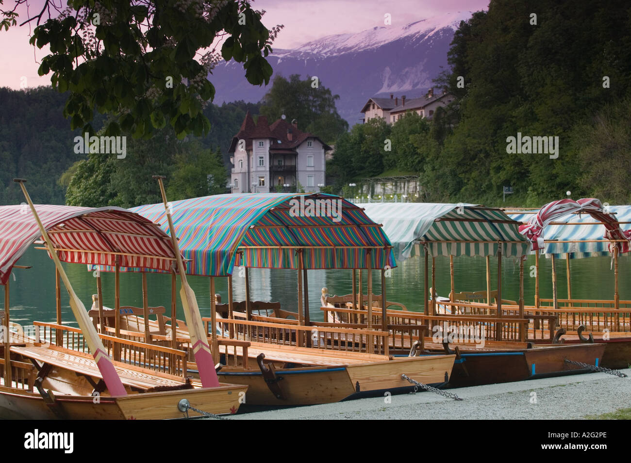 Gondolas lake bled hi-res stock photography and images - Alamy
