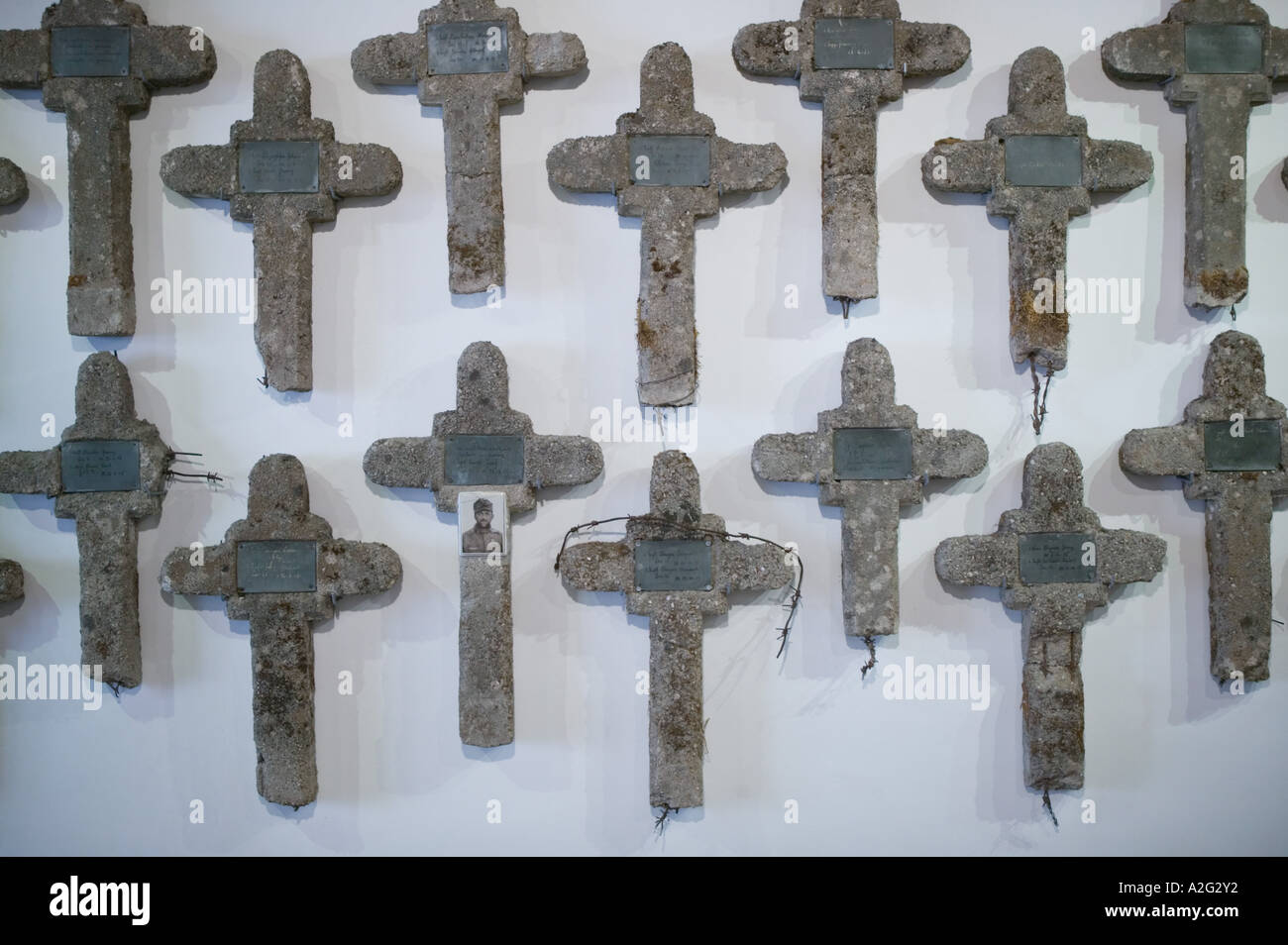 SLOVENIA, PRIMORSKA, Kobarid: Kobarid Museum about WW1 / Crosses from ...