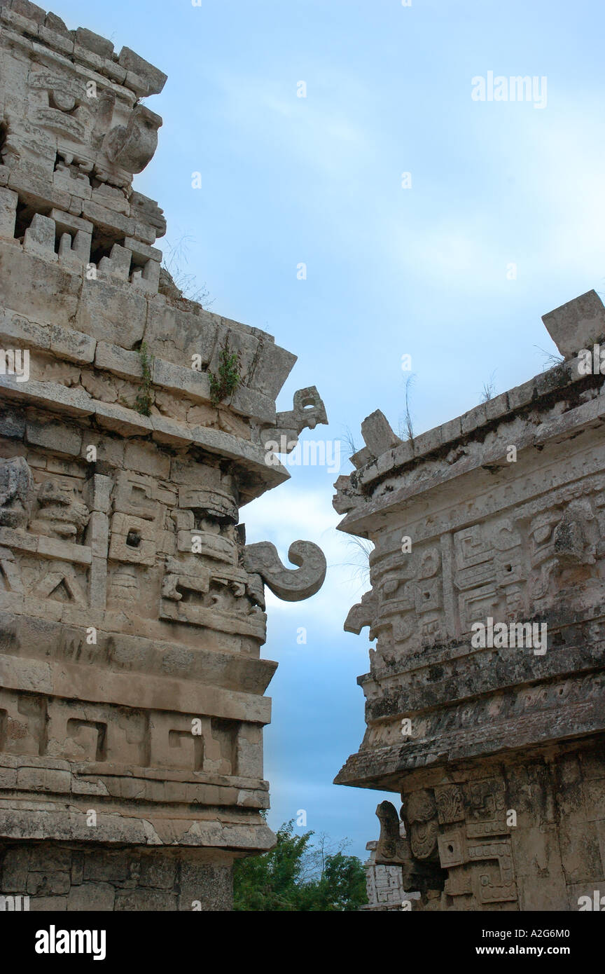 Mexico, Chichen Itza, Group of the Nuns building detail Stock Photo - Alamy