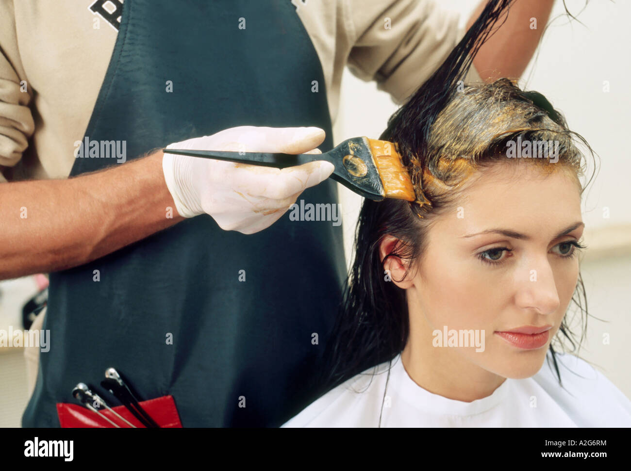 1221970 indoor hair dressing hair dressing salon couple young man ...