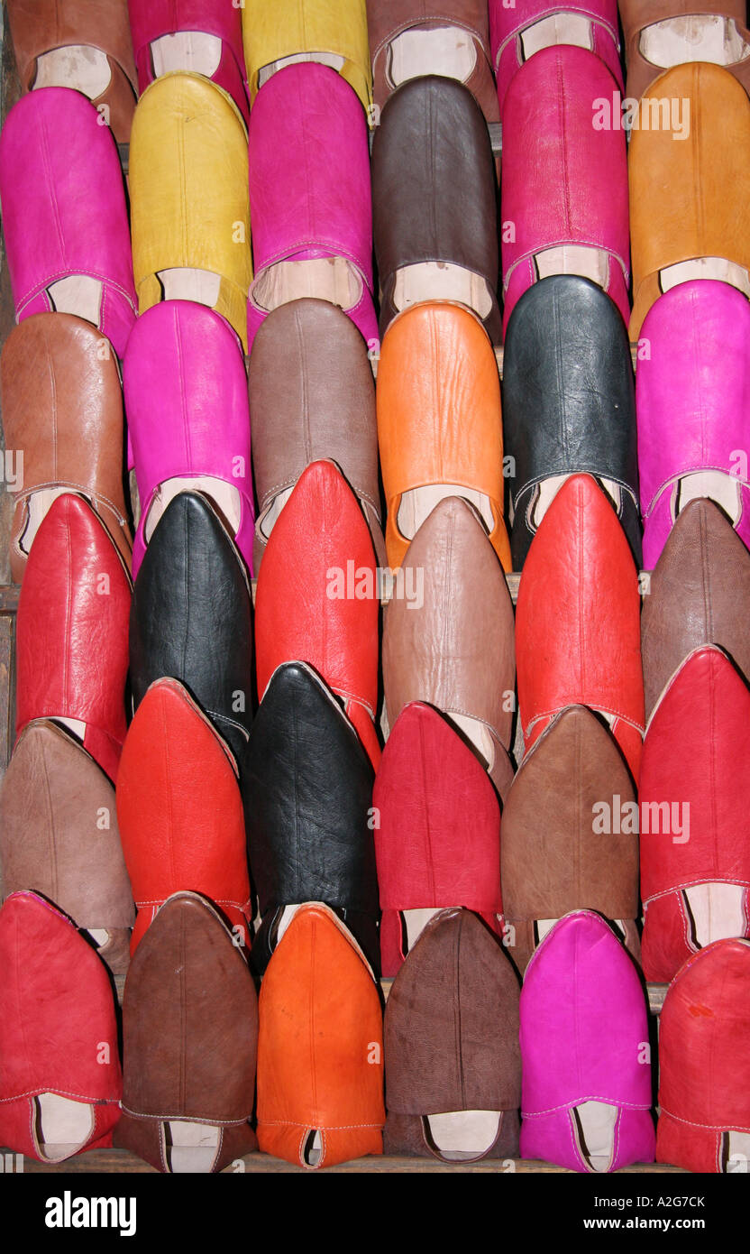Moroccan shoes Marrakesh souk Morocco Stock Photo - Alamy