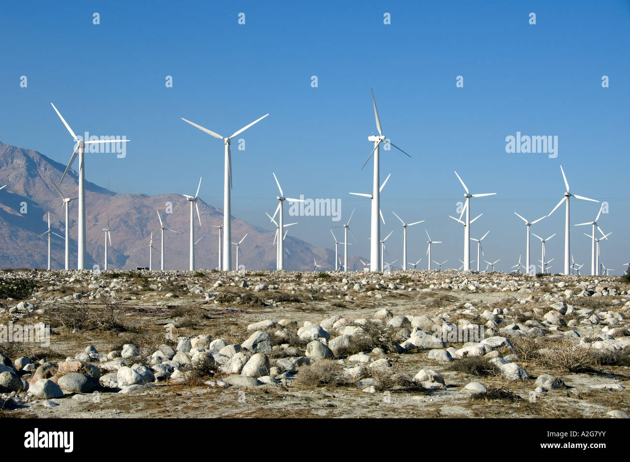 Wind generators in the california desert hi-res stock photography and ...