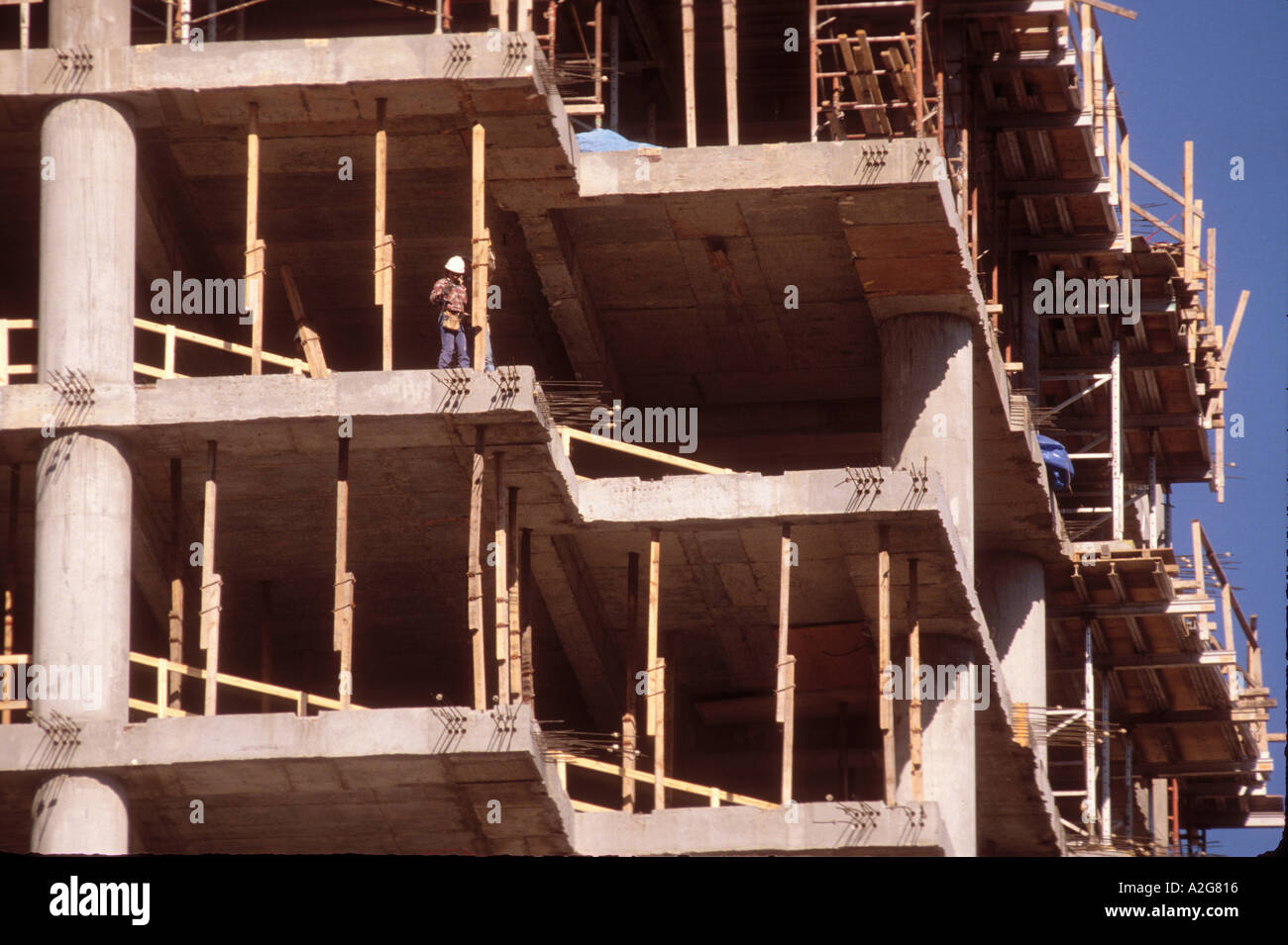 High rise building construction of cement and steel in downtown Atlanta ...
