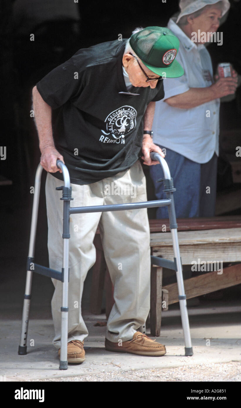 Senior man with walker at real family gathering reunion with other CCC ...