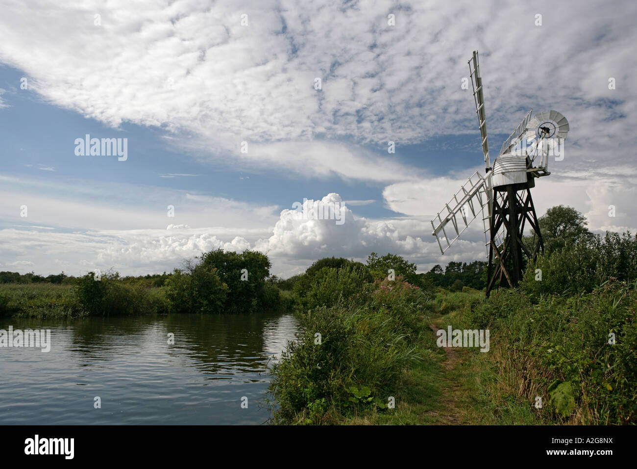 How hill windpump Norfolk Broads UK Stock Photo - Alamy