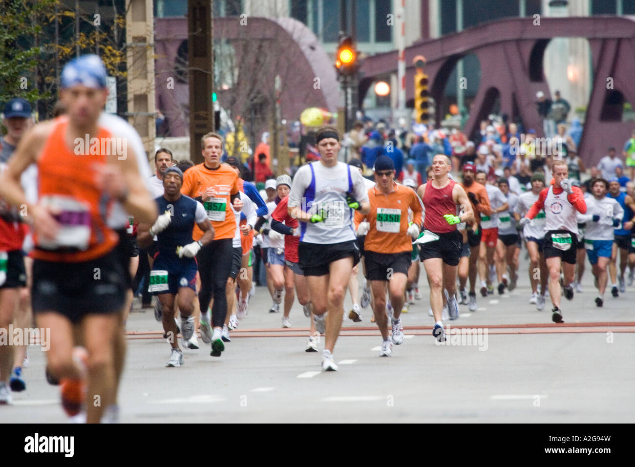 Chicago marathon runners Stock Photo - Alamy