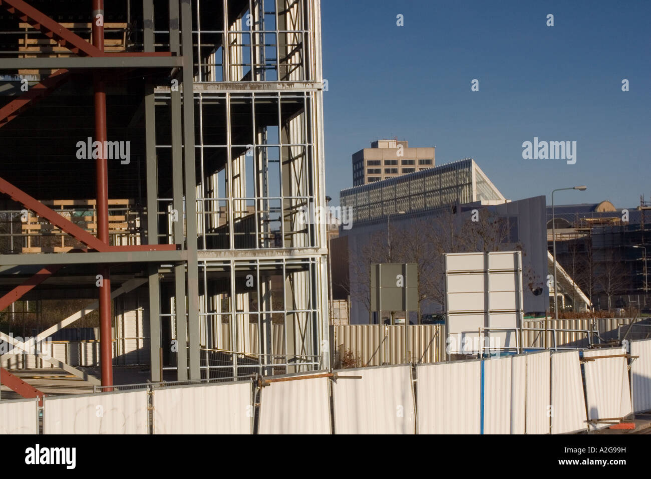 Waterfront development project construction area along the riverside in ...
