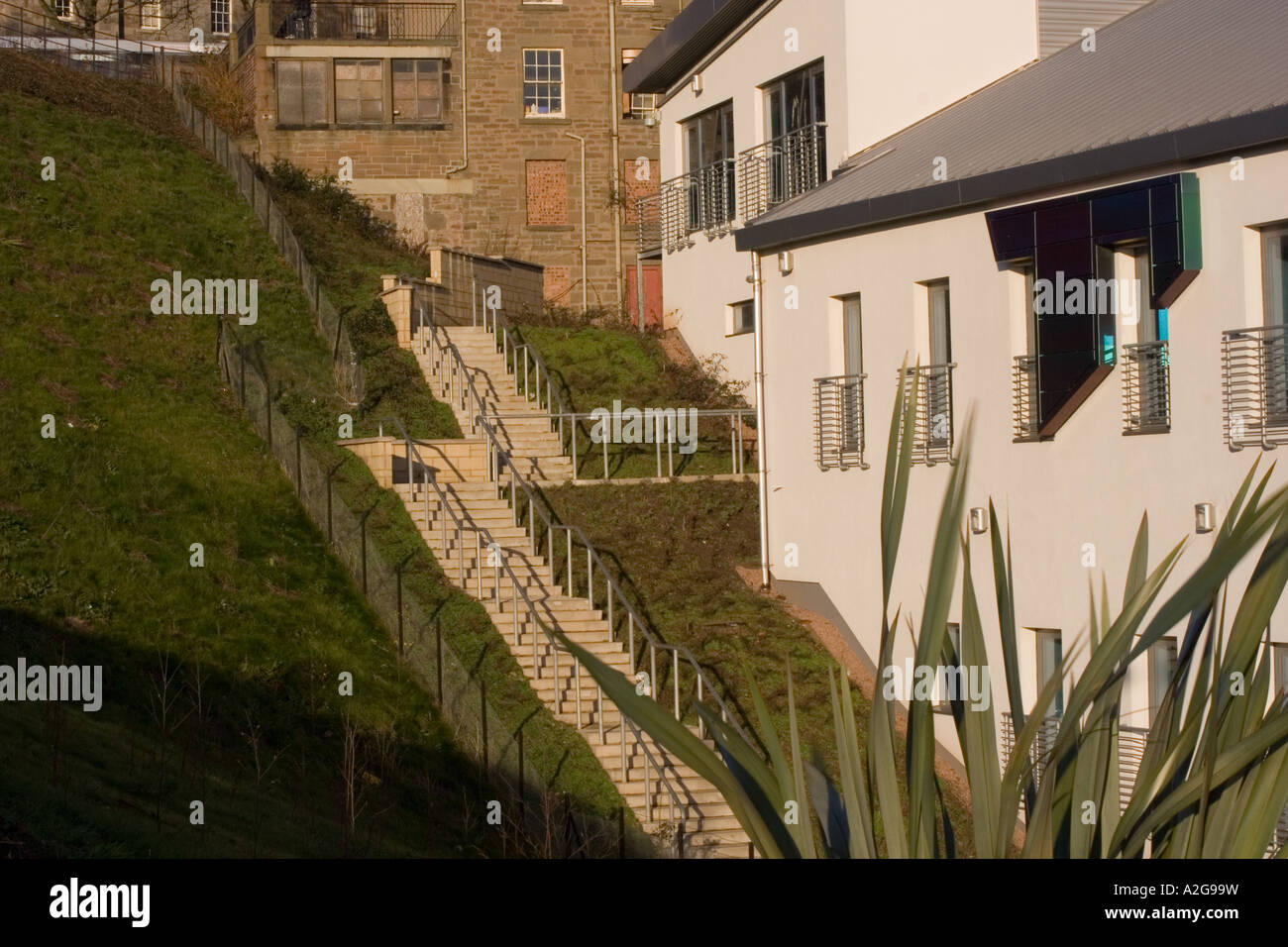 Direct sunlight on the side wall of Vision office building in Dundee ...