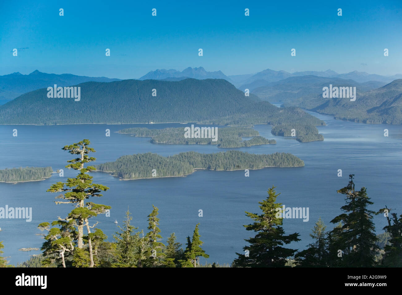 USA, ALASKA, Southeast Alaska, SITKA: Mountains along Sitka Sound from ...