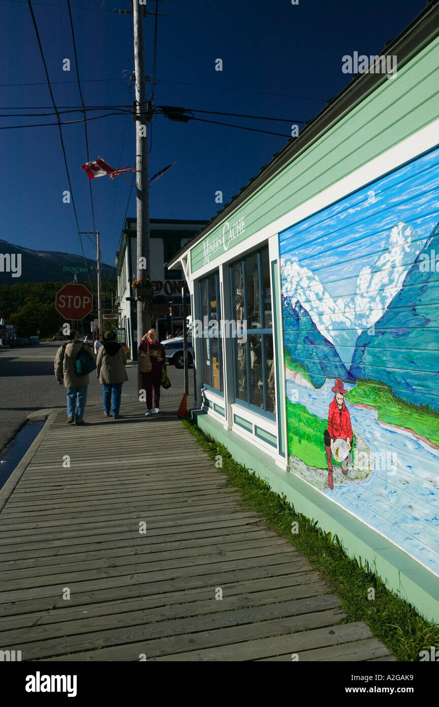 USA, ALASKA, Southeast Alaska, SKAGWAY: Gold Prospector Mural Stock ...