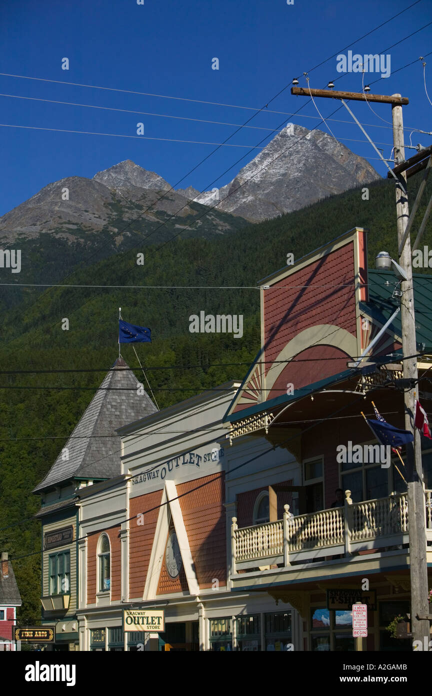 USA, ALASKA, Southeast Alaska, SKAGWAY: Broadway Street / Shops Stock ...