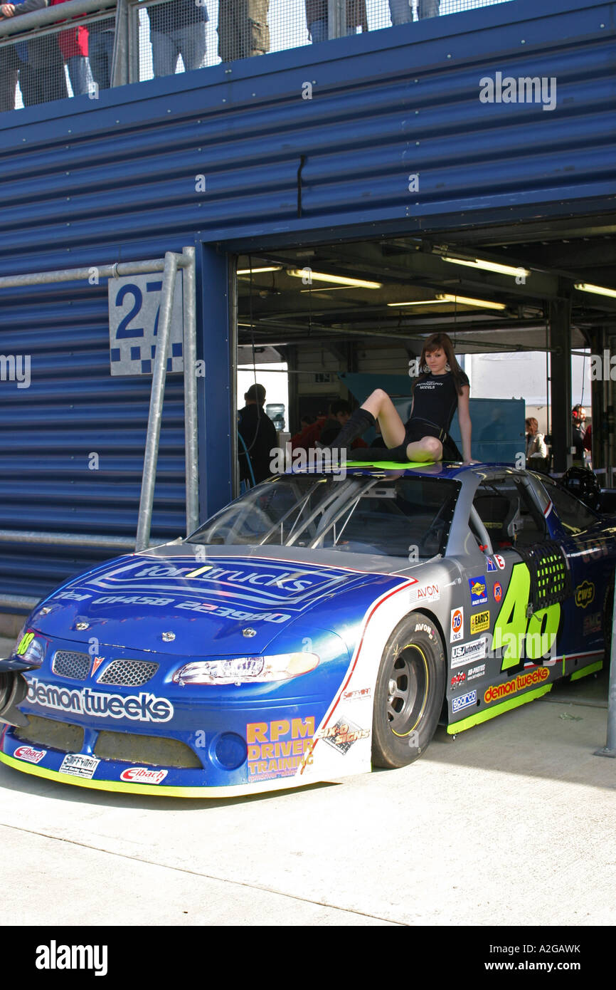 V8 Nascar type stock car in the pit lane Stock Photo - Alamy