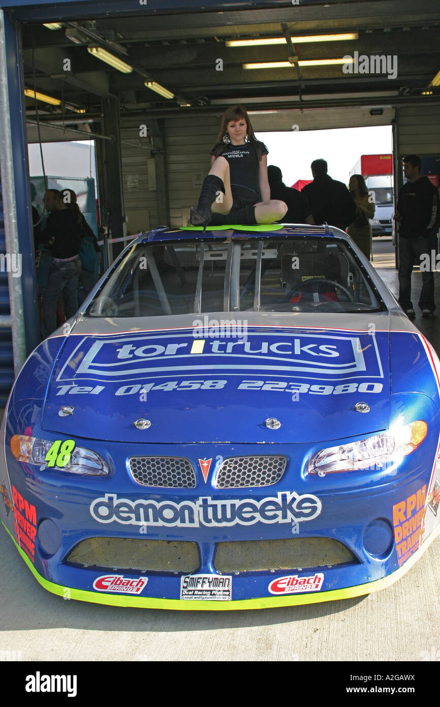 V8 Nascar type stock car in the pit lane Stock Photo - Alamy