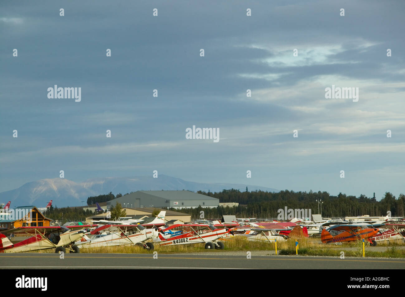 USA, ALASKA, ANCHORAGE: Lake Hood Air Harbor / Private Planes Stock ...