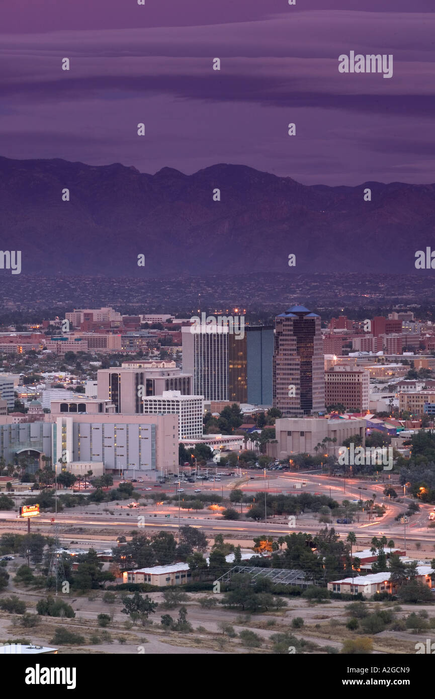 USA, Arizona, Tucson: City View from Sentinel Peak Dusk Stock Photo - Alamy