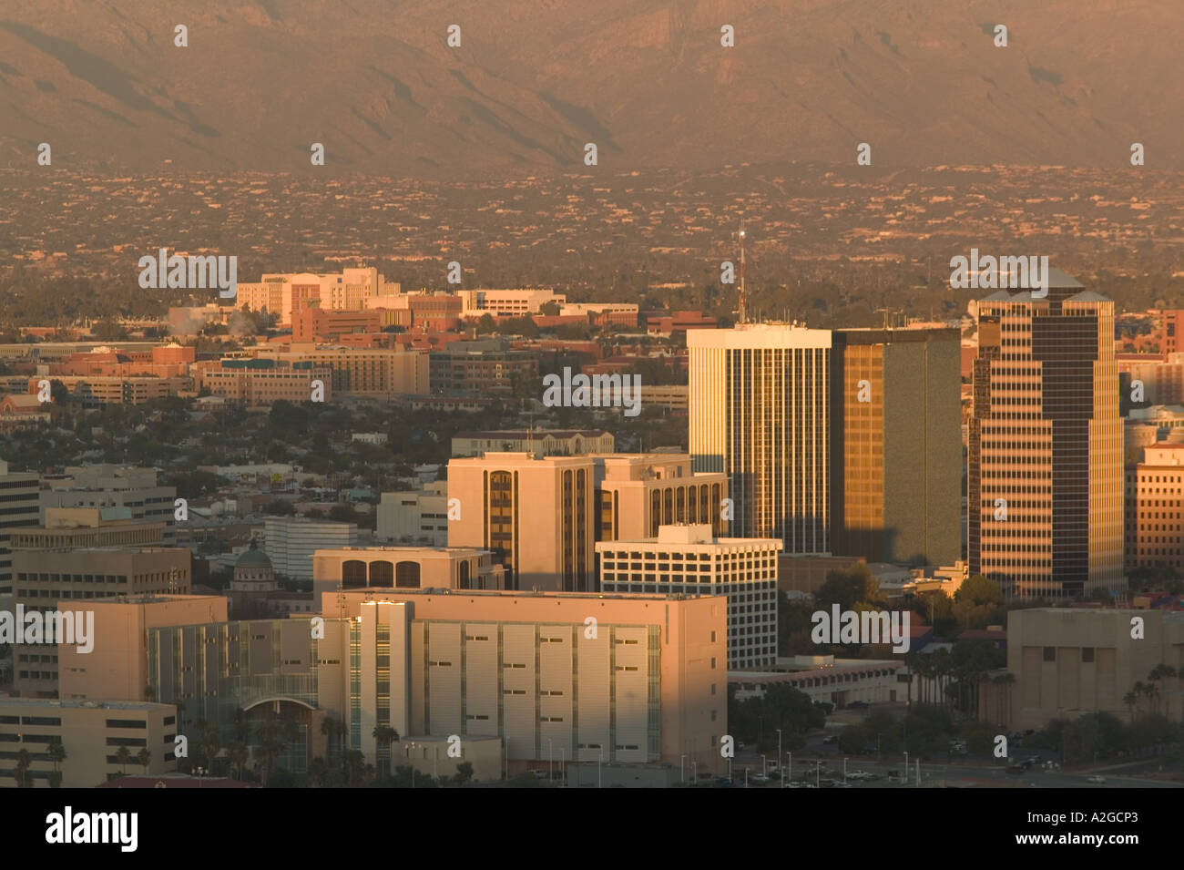USA, Arizona, Tucson: City View Late Afternoon from Sentinel Peak Stock ...