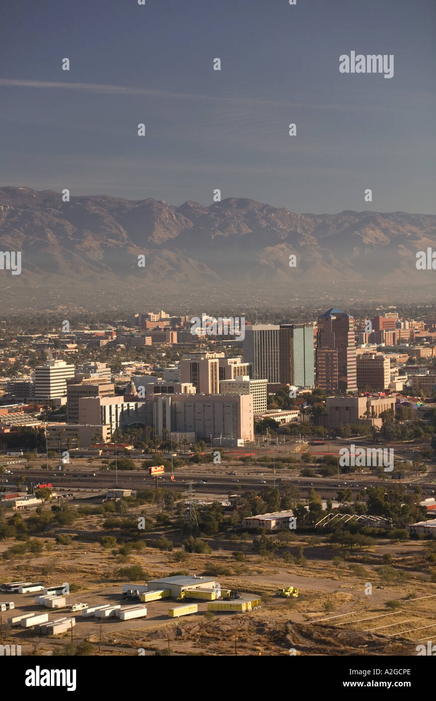 USA, Arizona, Tucson: Downtown from Sentinel Peak Morning Stock Photo ...