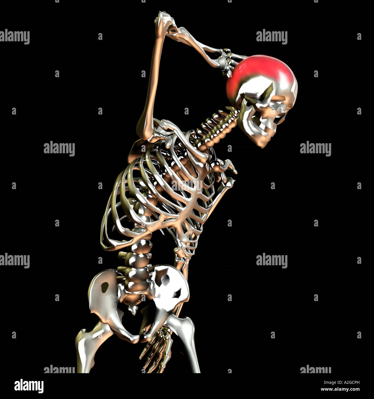 Skeleton with Headache Stock Photo - Alamy