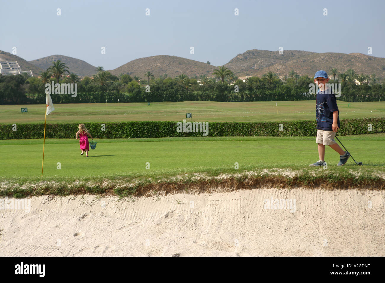 Golf Lesson Model Released Stock Photo - Alamy