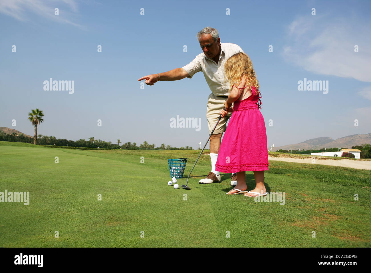 Golf Lesson Models Released Stock Photo - Alamy