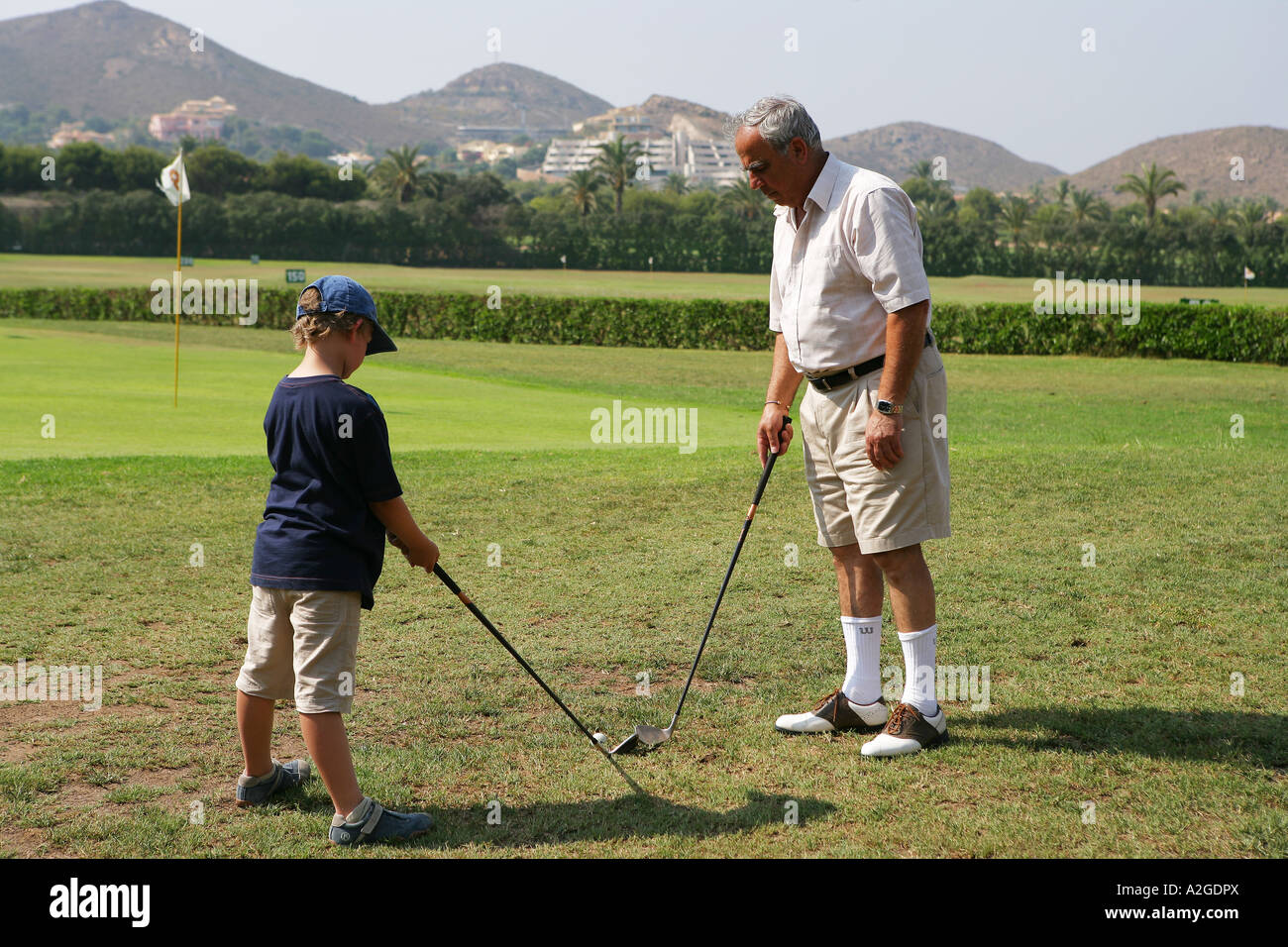 Golf Lesson Models Released Stock Photo - Alamy