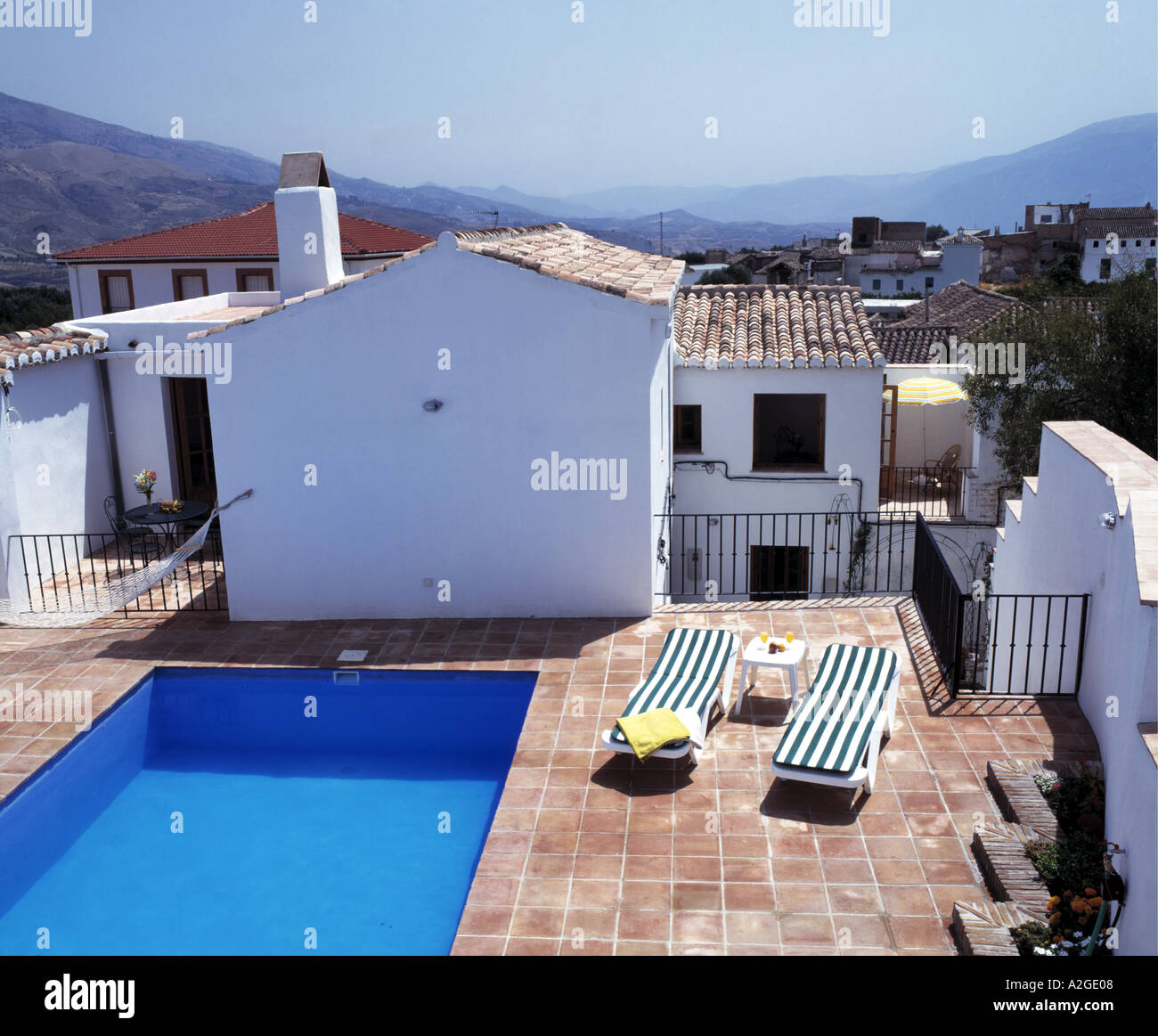 rooftop pool of spanish villa Stock Photo - Alamy