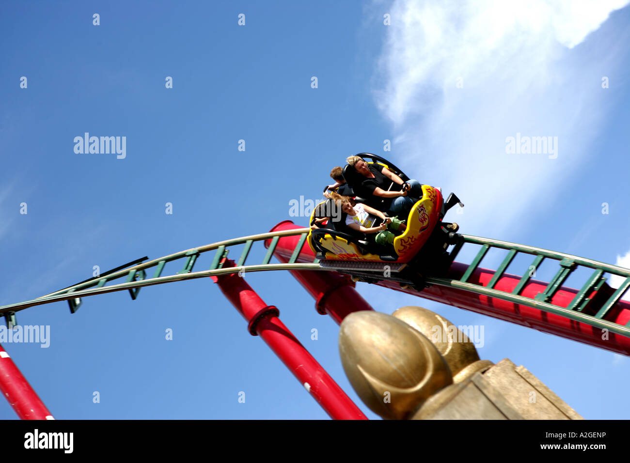Fairground Ride In A Theme Park With People Seeking Thrills Excitement ...