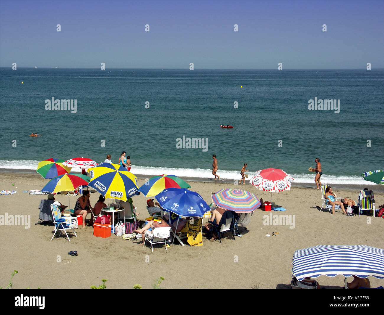 Costa del Sol beach scene, beaches, Spain, Europe Stock Photo - Alamy