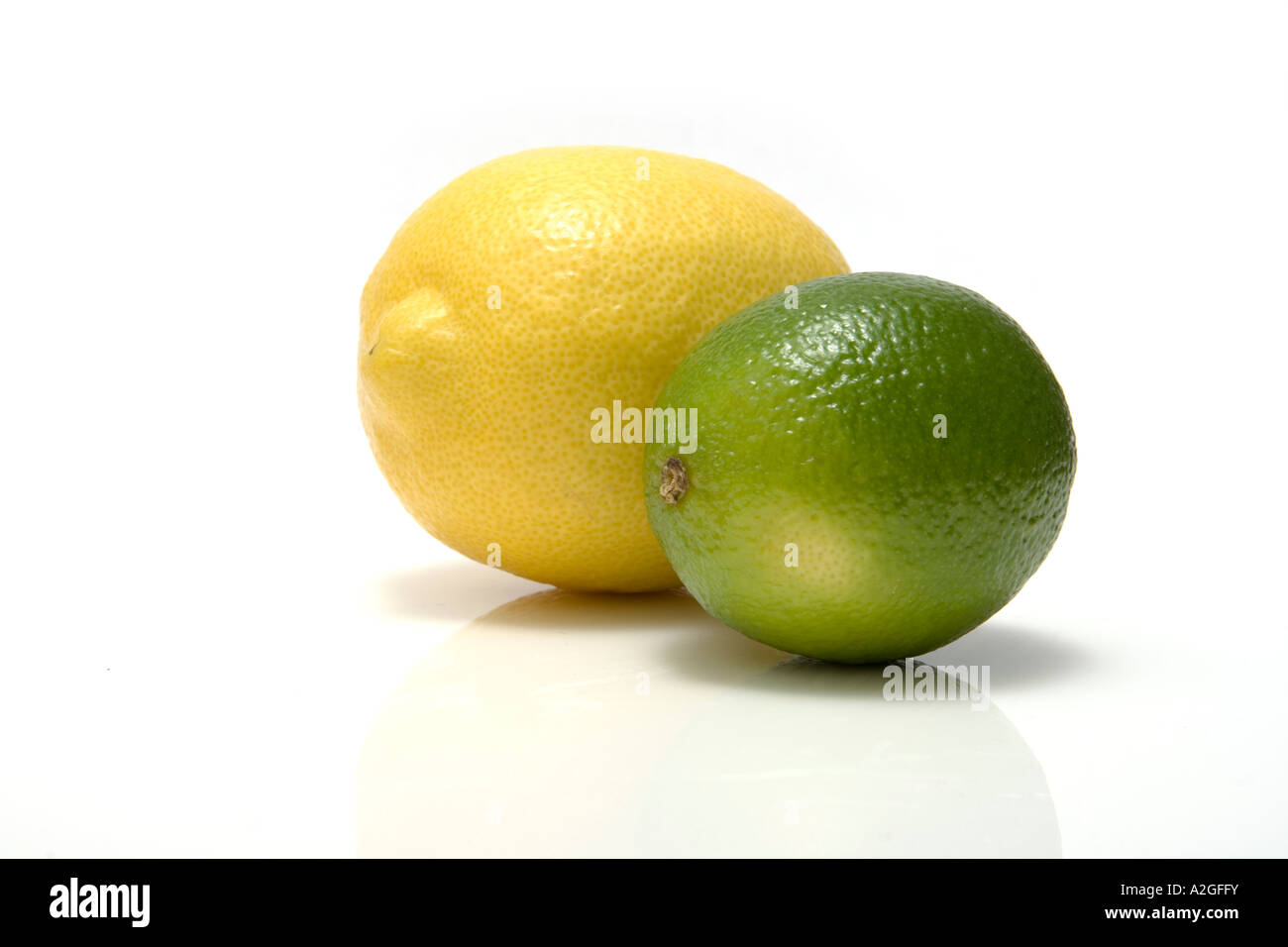 Lemon and lime whole isolated on a white studio background Stock Photo ...