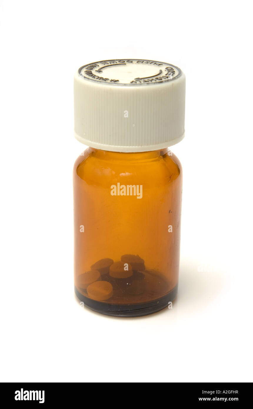 Pill bottle isolated on a white studio background Stock Photo - Alamy