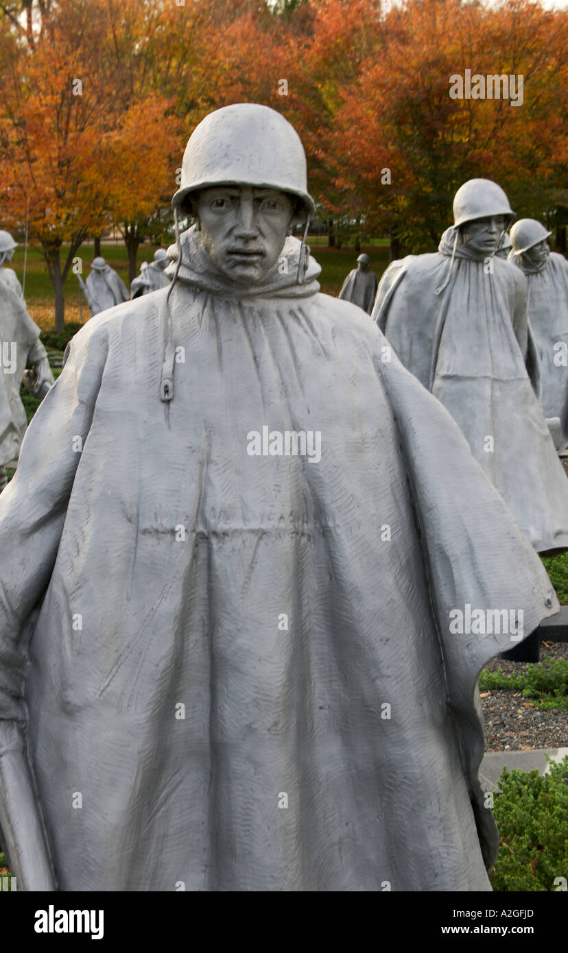 WASHINGTON, D.C. USA. Statues at Korean War Memorial in autumn Stock ...