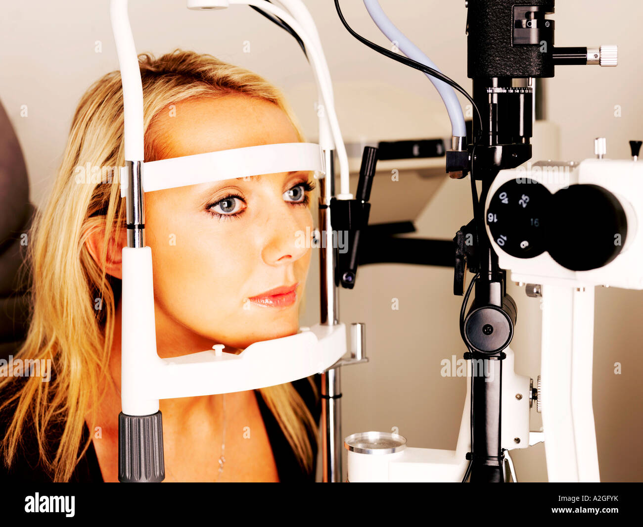 Eye Test Model Released Stock Photo - Alamy