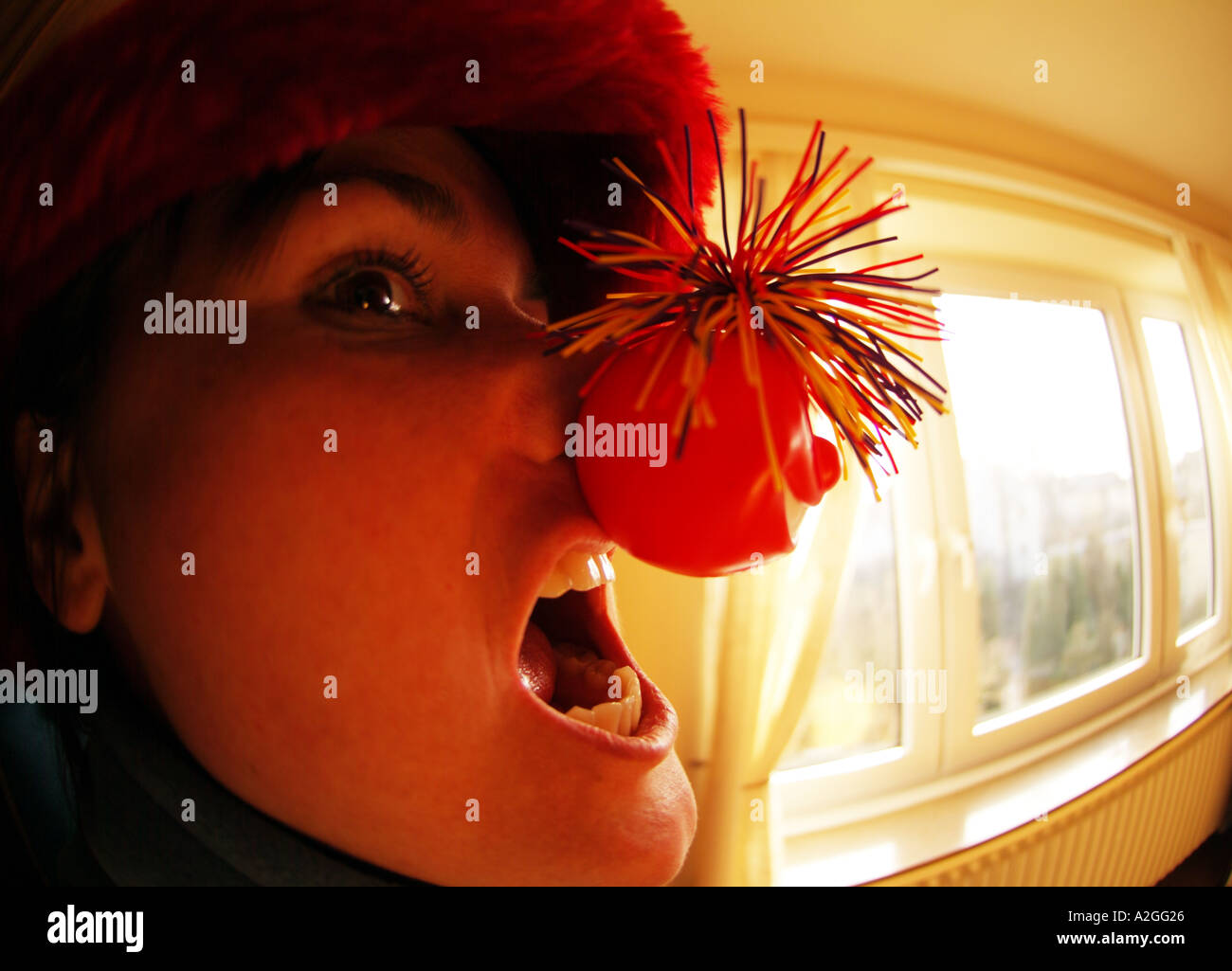 red nose face Stock Photo - Alamy