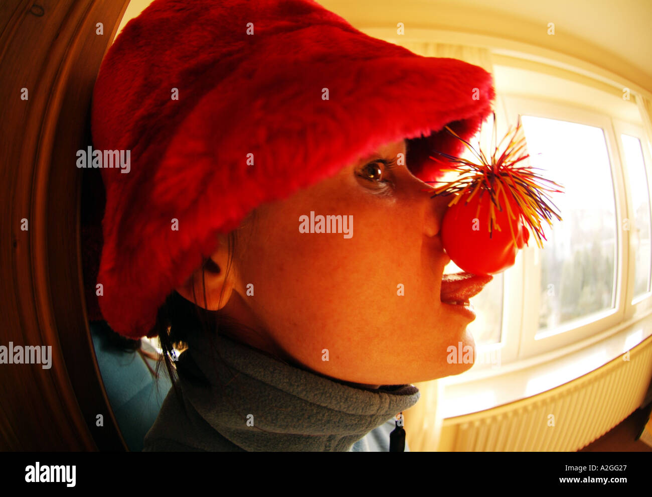 red nose face Stock Photo - Alamy