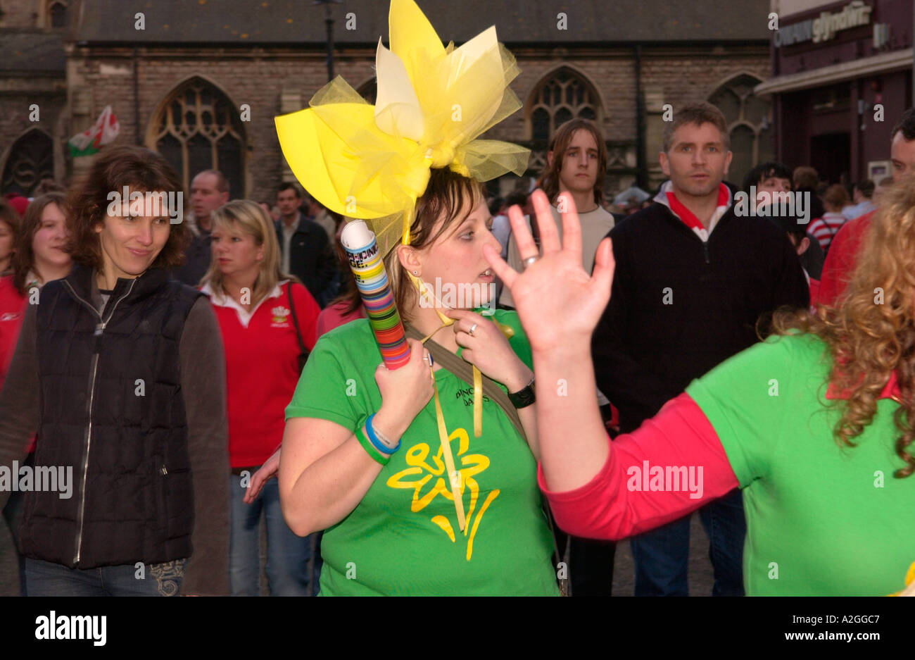 Welsh women rugby fans on street in Cardiff city centre celebrating ...