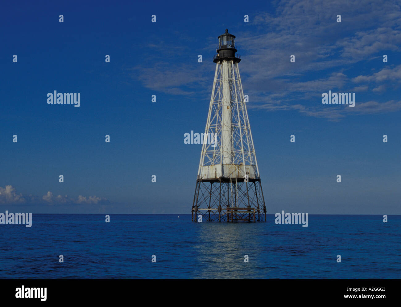 North America, USA, Florida, Alligator Reef Lighthouse off Islamorada ...