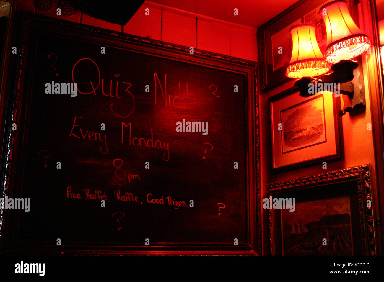blackboard in old pub Stock Photo - Alamy