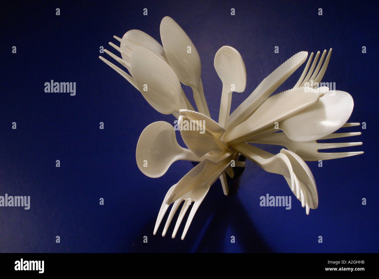plastic forks spoons and knives Stock Photo - Alamy