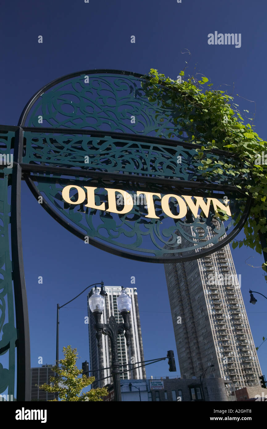 Chicago illinois old town sign hi-res stock photography and images - Alamy