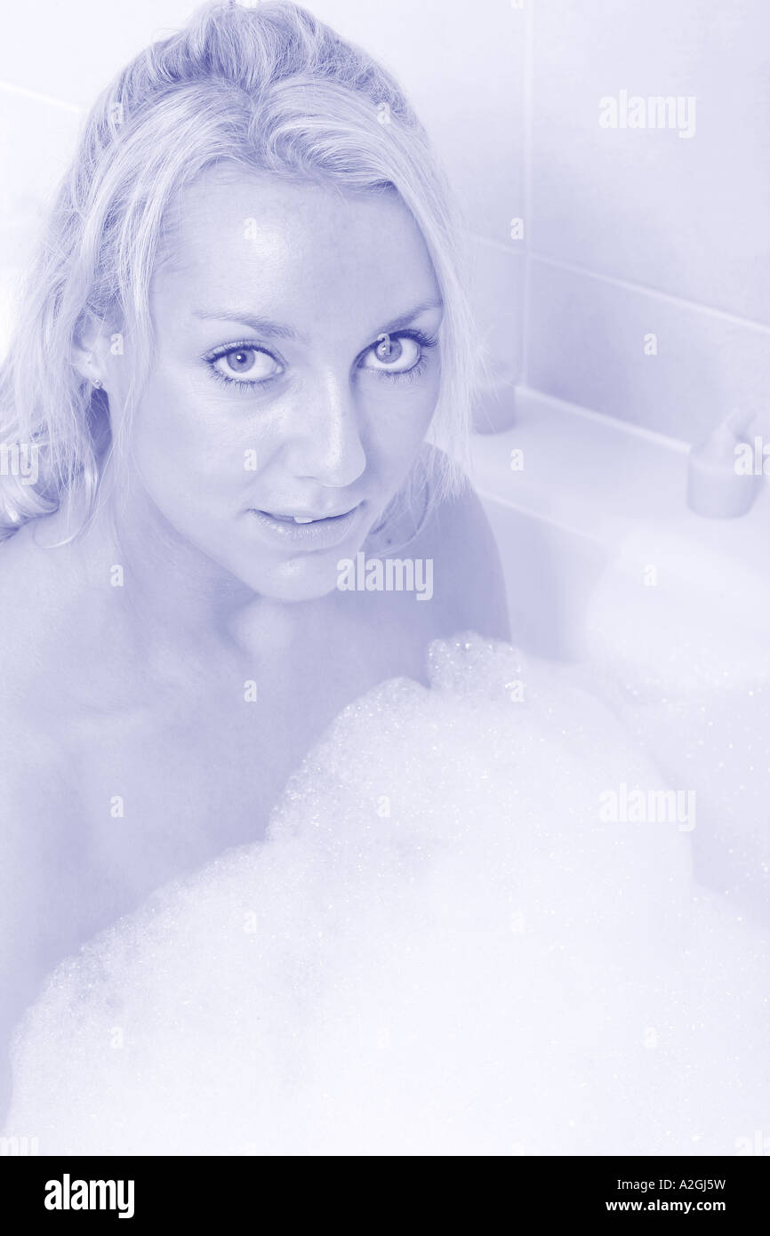 Young Woman in the Bath Model Released Stock Photo - Alamy