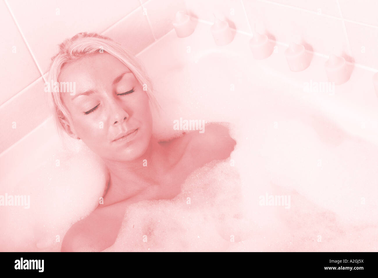 Young Woman in the Bath Model Released Stock Photo - Alamy