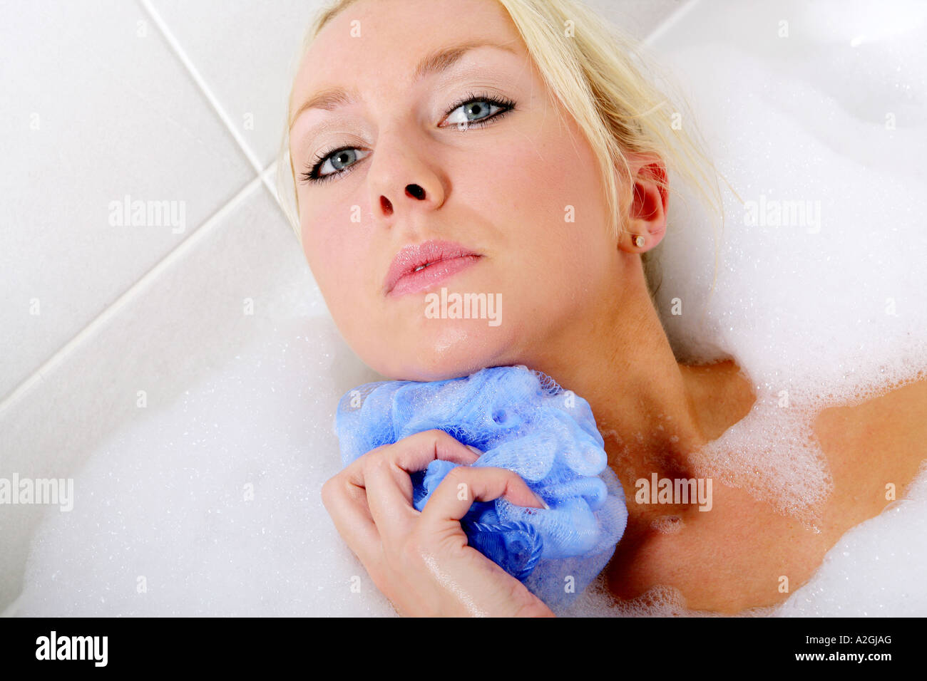 Young Woman in the Bath Model Released Stock Photo - Alamy