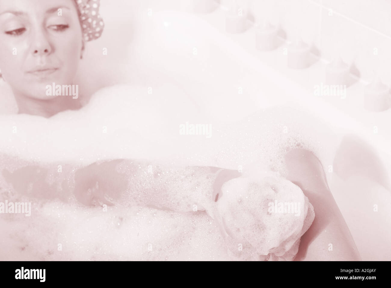 Young Woman in the Bath Model Released Stock Photo - Alamy